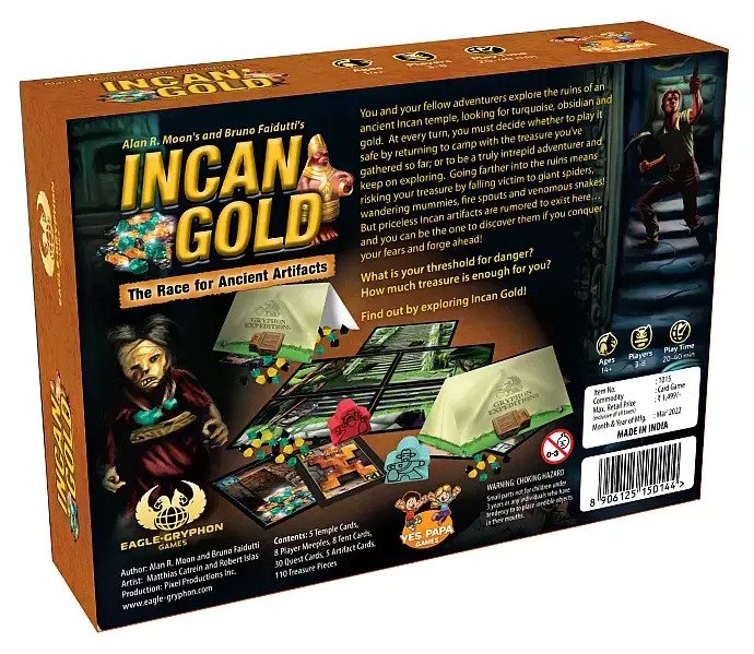 Buy Incan Gold in India only at Bored Game Company | Shipping all over ...
